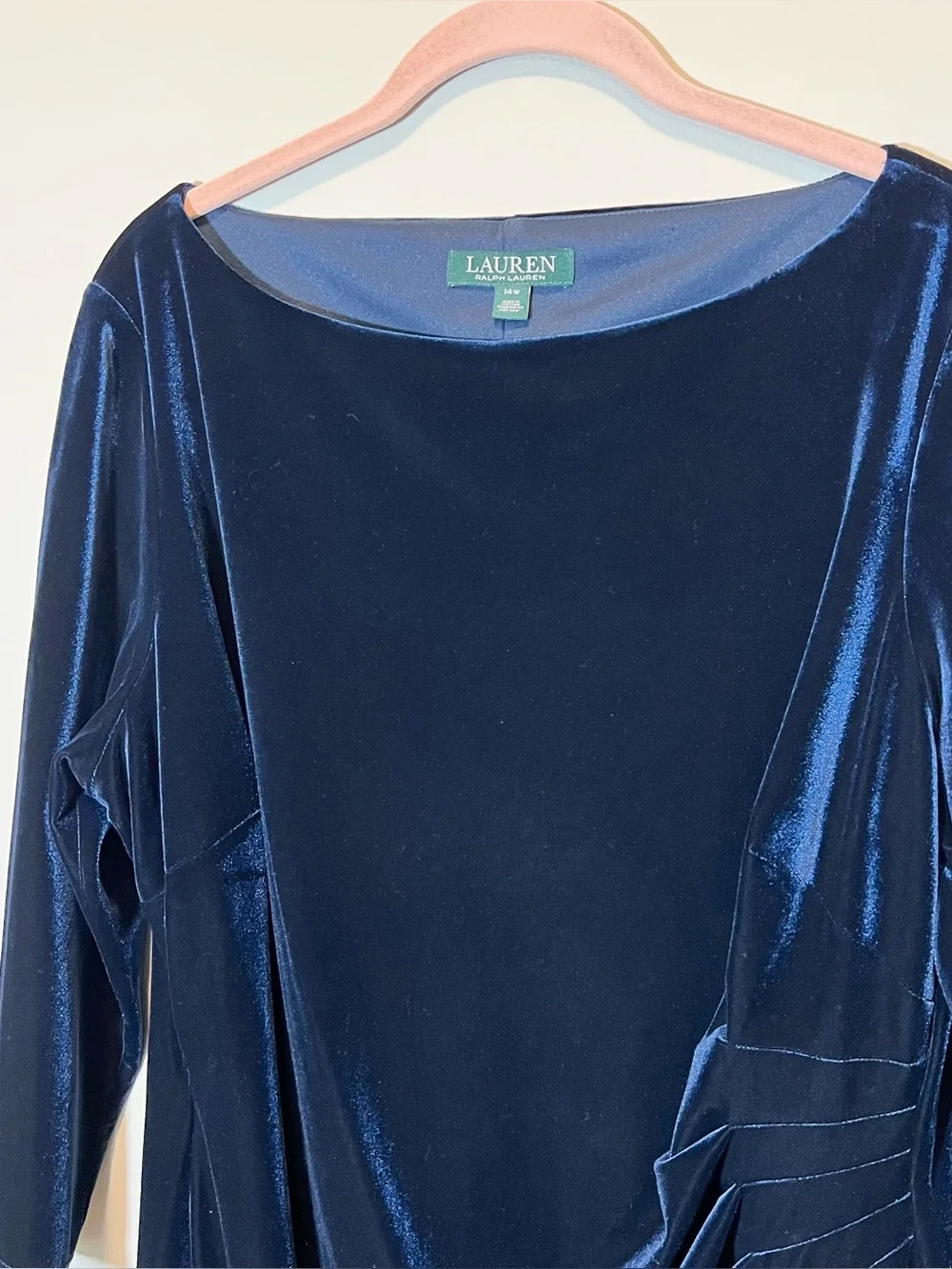 Lauren Ralph Lauren | Dresses | Lauren Ralph Lauren Blue Velvet Boat ...